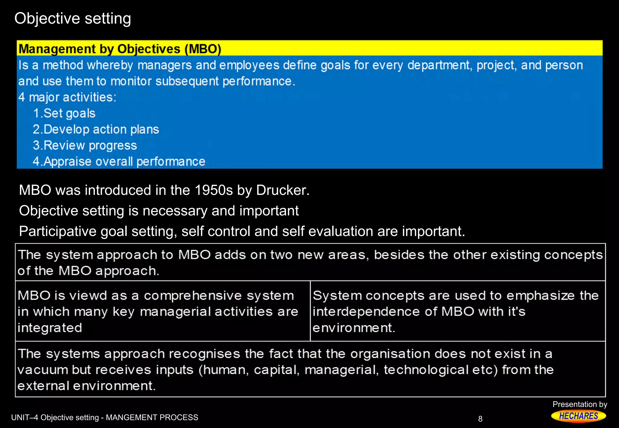 Objective Setting - MANAGEMENT PROCESS | PDF