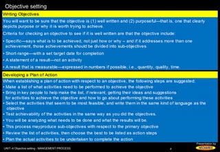 Objective Setting - MANAGEMENT PROCESS | PDF