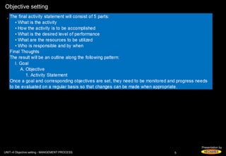 Objective Setting - MANAGEMENT PROCESS | PDF