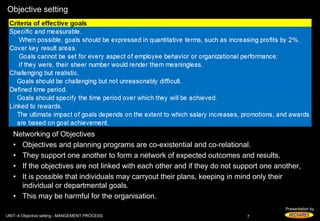 Objective Setting - MANAGEMENT PROCESS | PDF