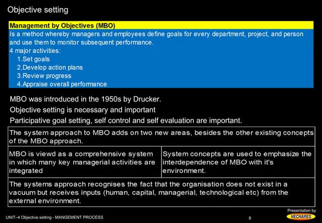 Objective Setting - MANAGEMENT PROCESS | PDF