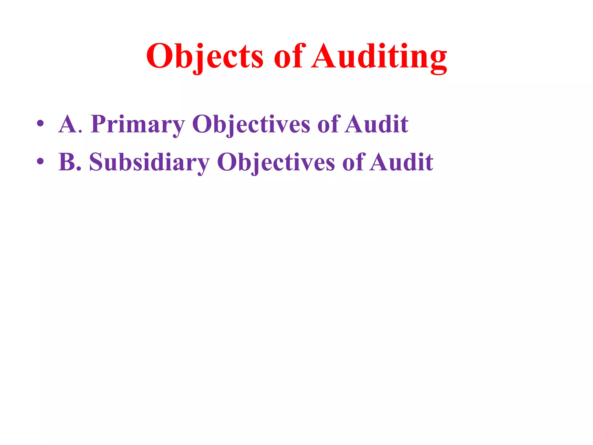 Objectives of auditing | PPTX