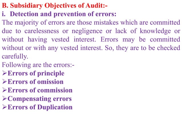 Objectives of auditing | PPTX | Business Accounting & Finance | Business