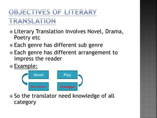 Objectives of commercial and literary translation by Ami Sojitra | PPT