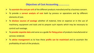 Objectives of cost accounting | PPTX