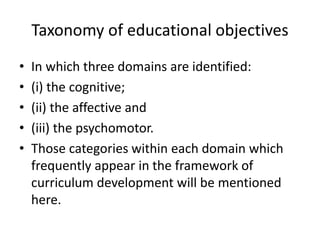 Objectives of curriculum | PPTX | Education