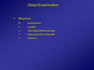 Objectives Of Direct Examination Of Plaintiff Economist | PDF
