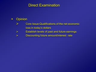 Objectives Of Direct Examination Of Plaintiff Economist | PPT