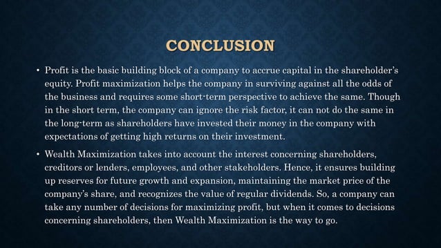 Objectives of financial management- profitability vs shareholder’s ...
