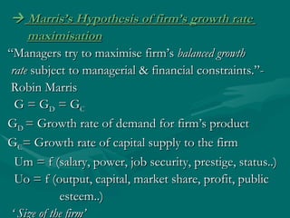 Objectives Of Firms | PPT