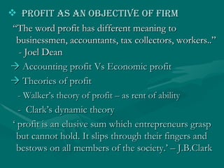 Objectives Of Firms | PPT