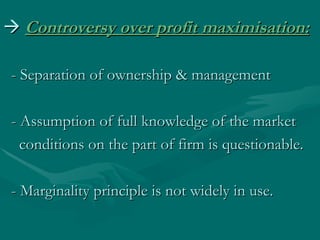Objectives Of Firms | PPT