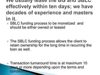 Objectives of Lease BG SBLC Providers | PPT