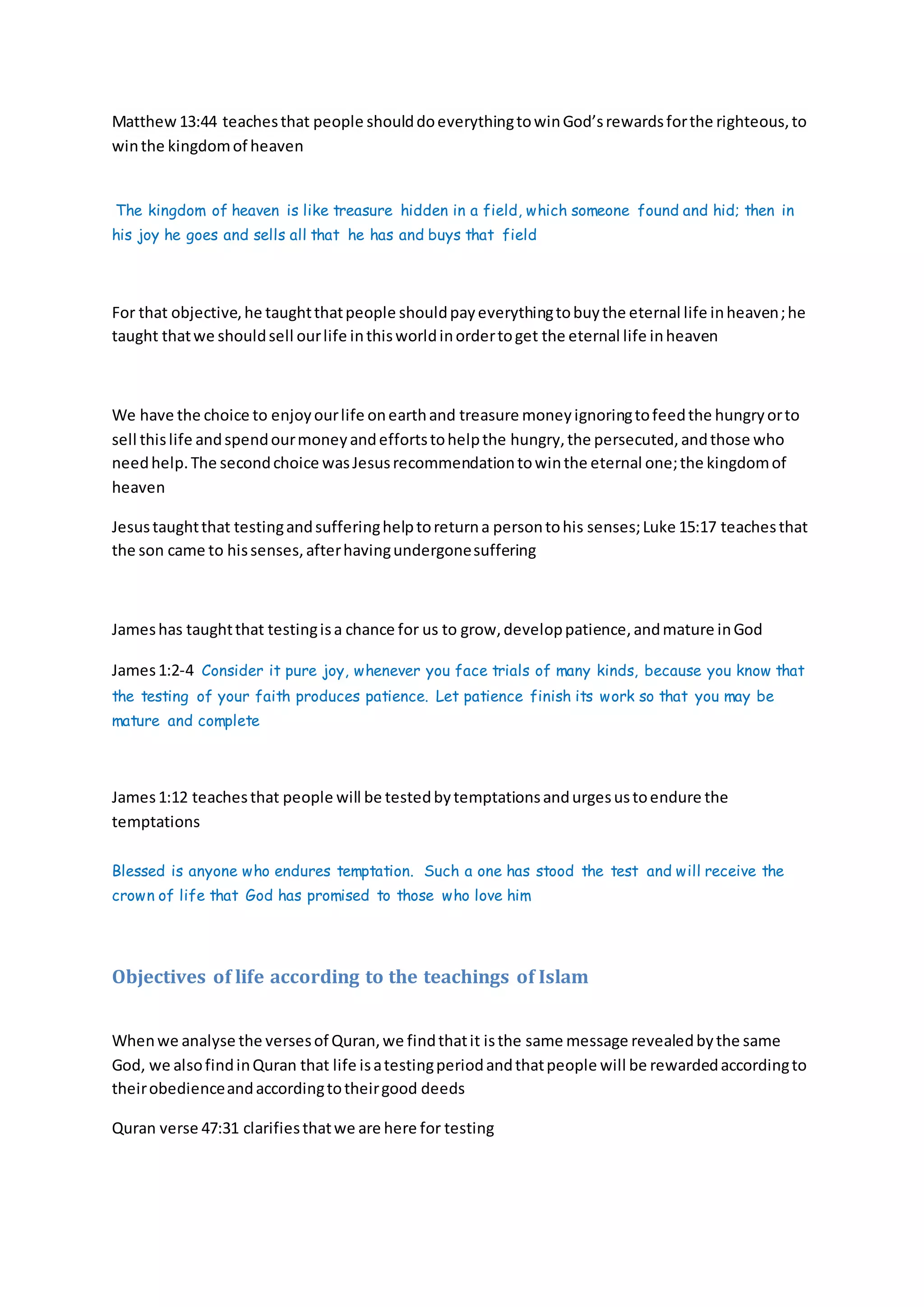 Objectives of life why are we here | DOCX