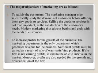 Objectives of marketing | PPTX