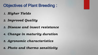 Objectives of plant breeding || Plant Breeding and Genetics || Chethan ...