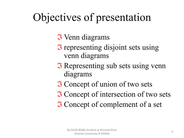 SETS USING VENN DIAGRAMS | PPTX