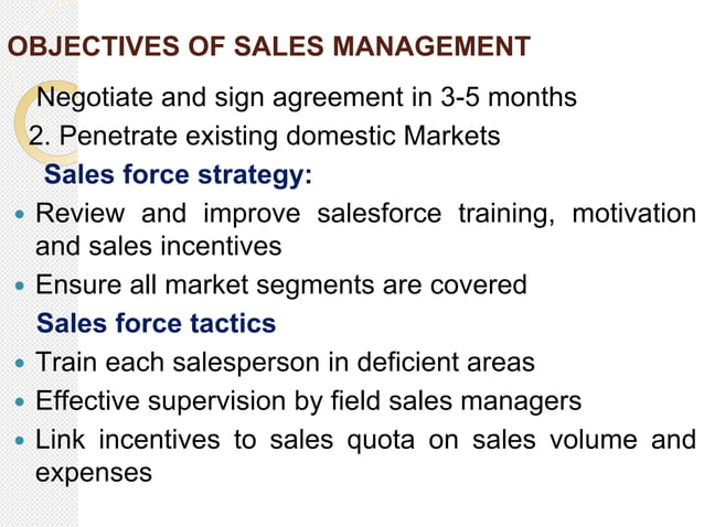 Objectives of Sales Management.ppt | Sales | Business