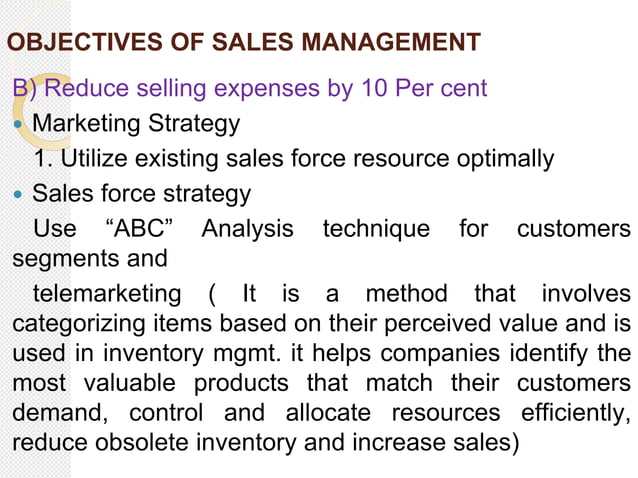 Objectives of Sales Management.ppt | Sales | Business
