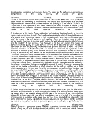 Objectives of service quality | DOCX | Business | Business and Finance