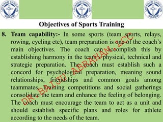 Objectives of sports training | PPTX