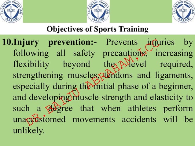 Objectives of sports training | PPTX