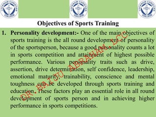 Objectives of sports training | PPTX