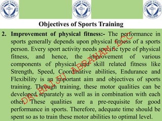 Objectives of sports training | PPTX