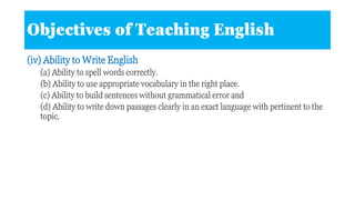 Objectives of Teaching English | PDF