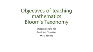 Objectives of Teaching Mathematics | PPTX