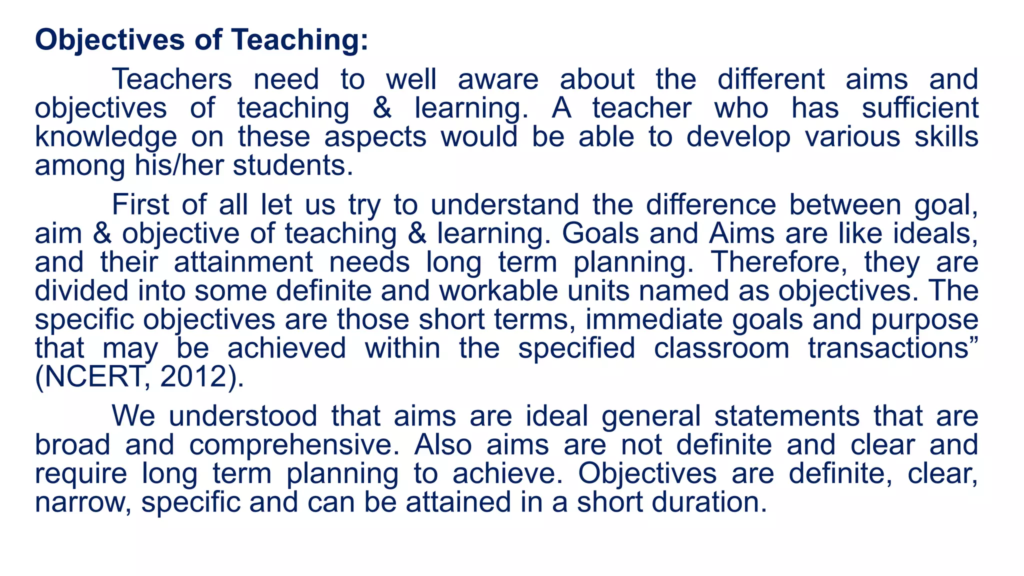 Objectives of teaching mathematics & Blooms Taxonomy | PPTX
