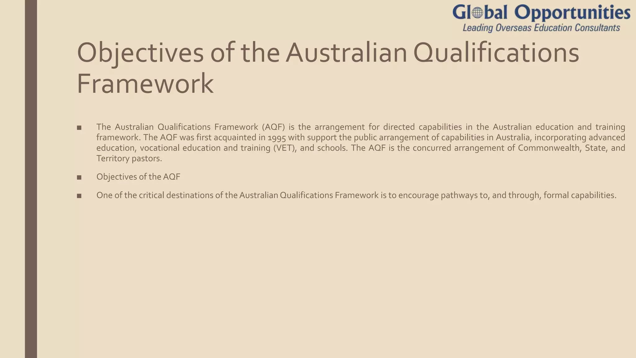 Objectives of the Australian Qualifications Framework | PPTX