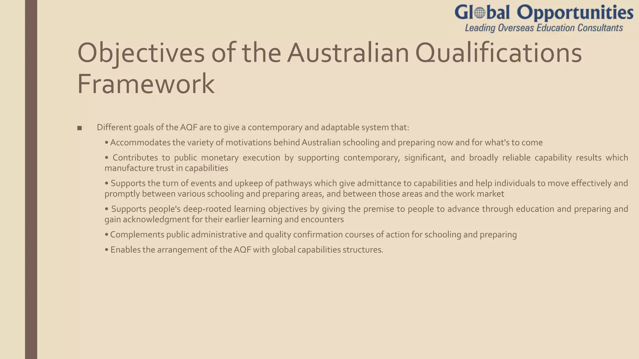 Objectives of the Australian Qualifications Framework | PPTX