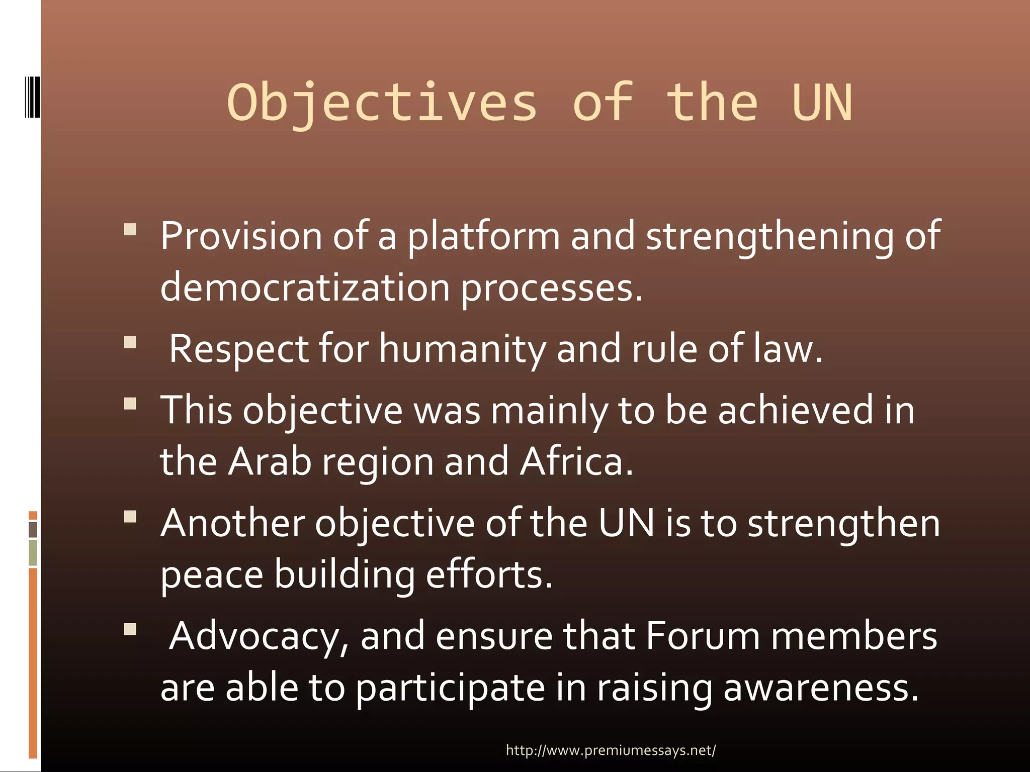 Objectives of united nations | PPT