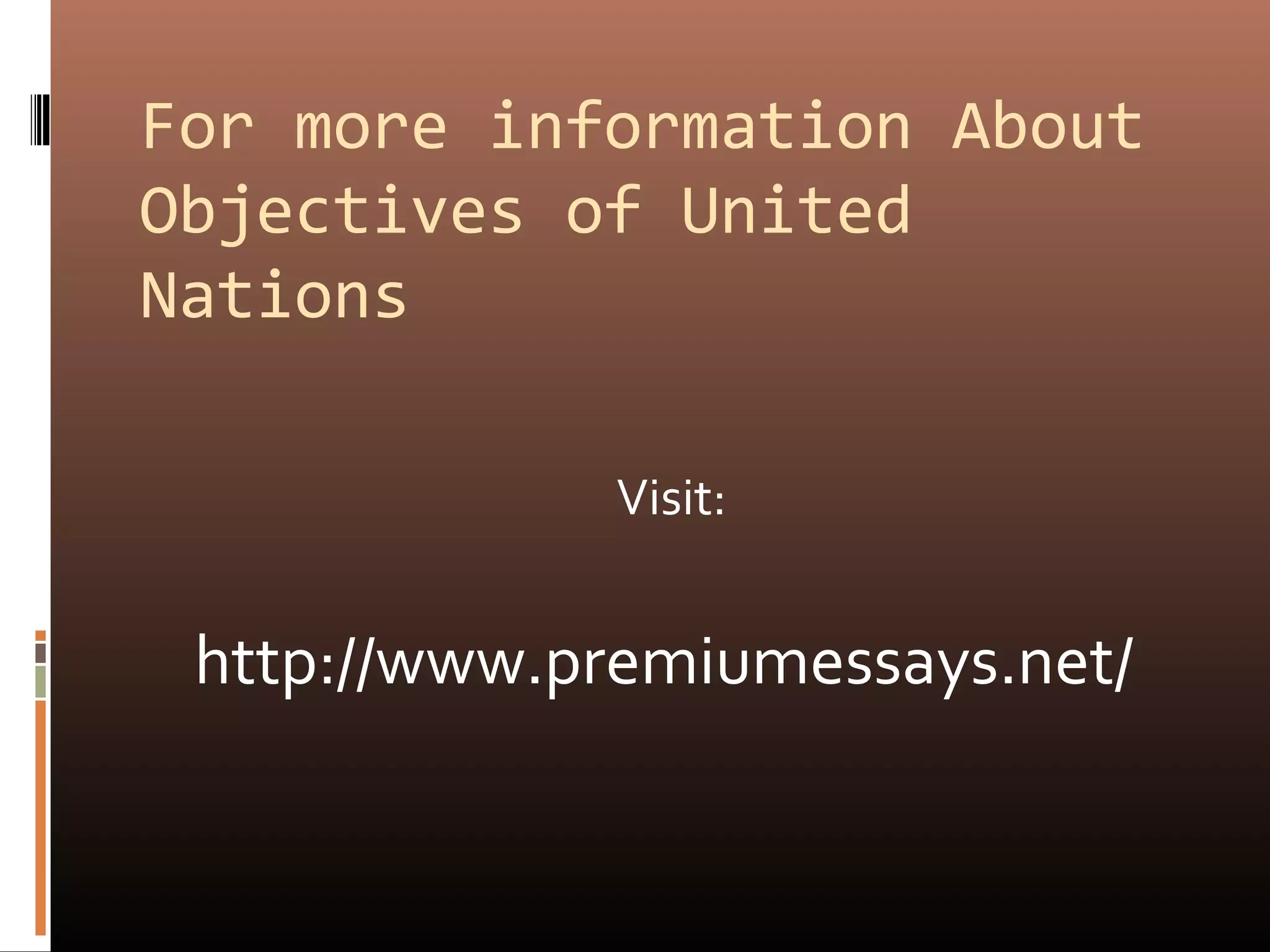 Objectives of united nations | PPT