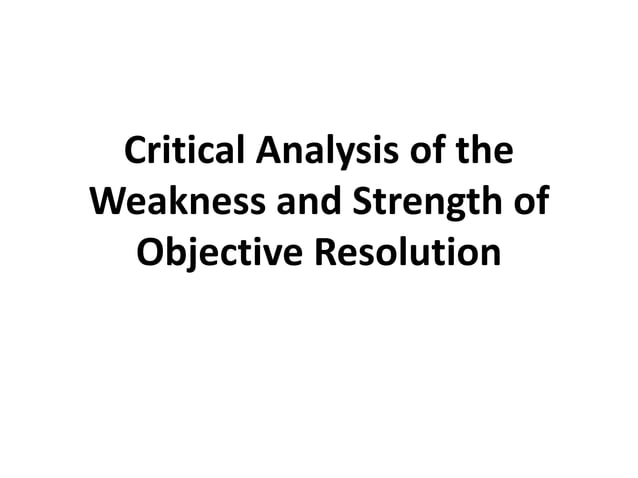Objectives resolution | PPTX