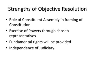 Objectives resolution | PPTX | Islam | Religion & Spirituality