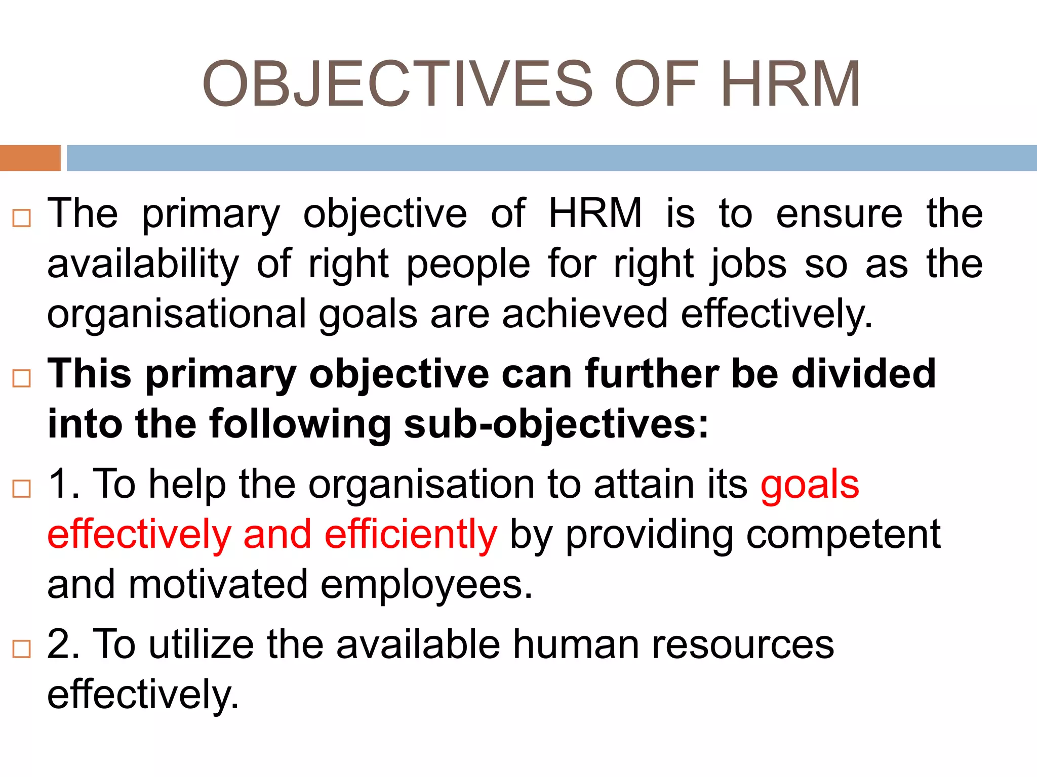 Objectives, scope and functions of hrm | PPTX