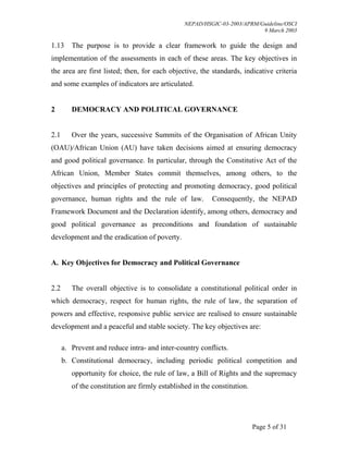 Objectives standards criteria and indicators for the african peer ...