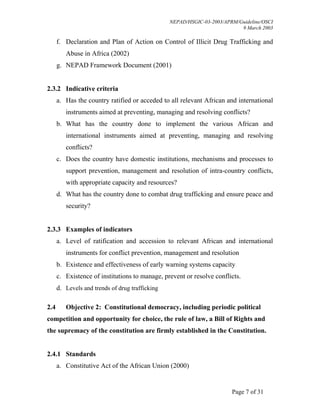 Objectives standards criteria and indicators for the african peer ...