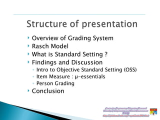 Objective Standard Setting_An application of Many Facet Rasch Model | PPT