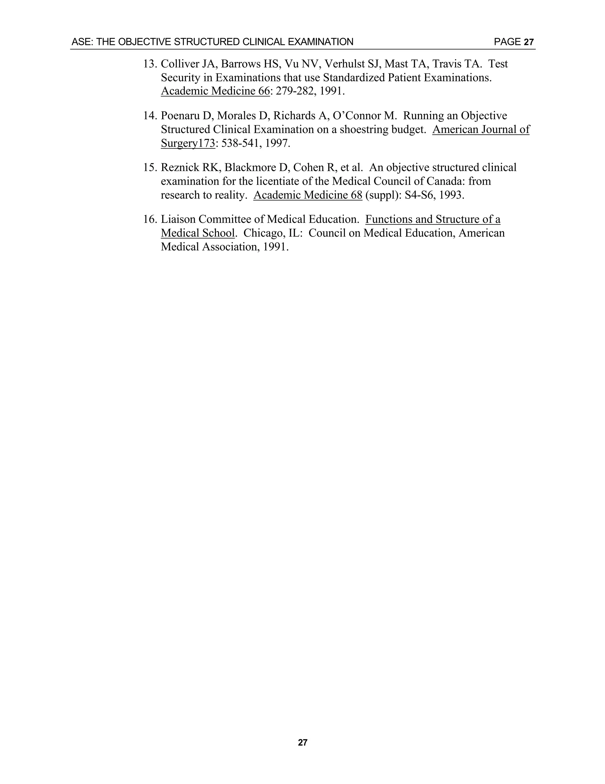 Objective structuredclinicalexam | PDF
