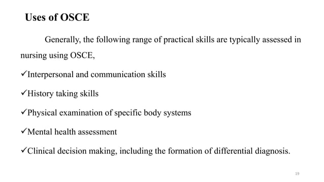Objective Structured Clinical Examination (OSCE) | PPTX | Medical Tests ...
