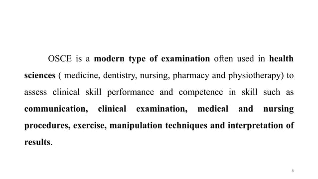 Objective Structured Clinical Examination (OSCE) | PPTX | Medical Tests ...