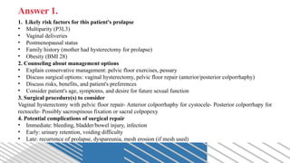 Comprehensive OSCE Guide on Uterovaginal Prolapse Management and ...