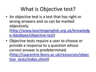 Objective test | PPT