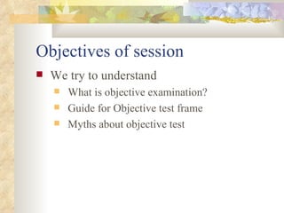Objective Test Guide | PPT