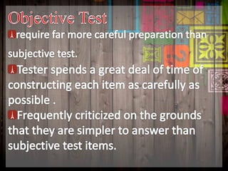 Objective testing | PPT