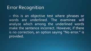 Making Objective Tests | PPT