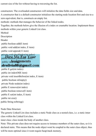 Objective The purpose of this exercise is to create a Linked List d.pdf